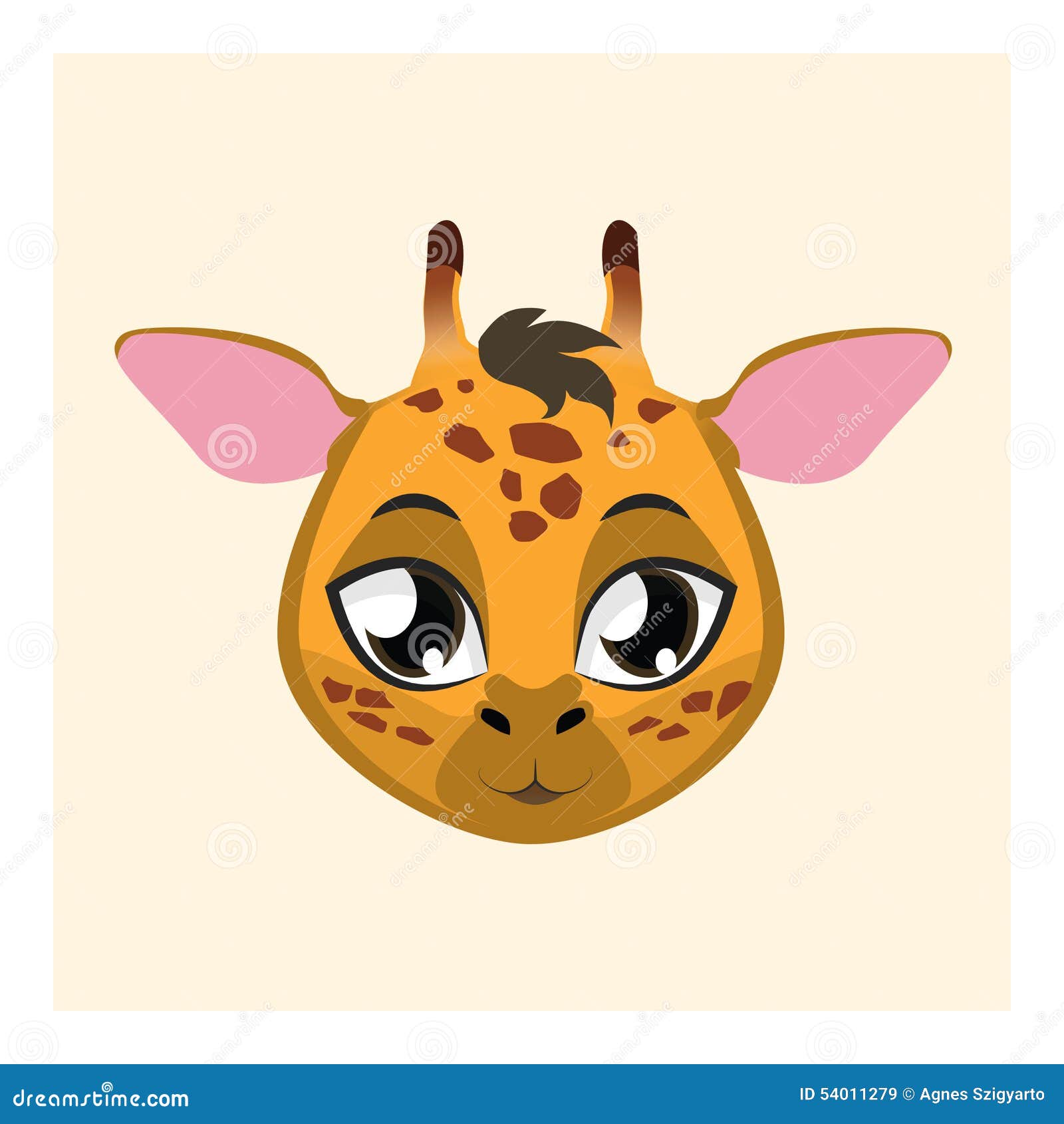Cute Giraffe Avatar with Flat Colors Stock Vector - Illustration of ...