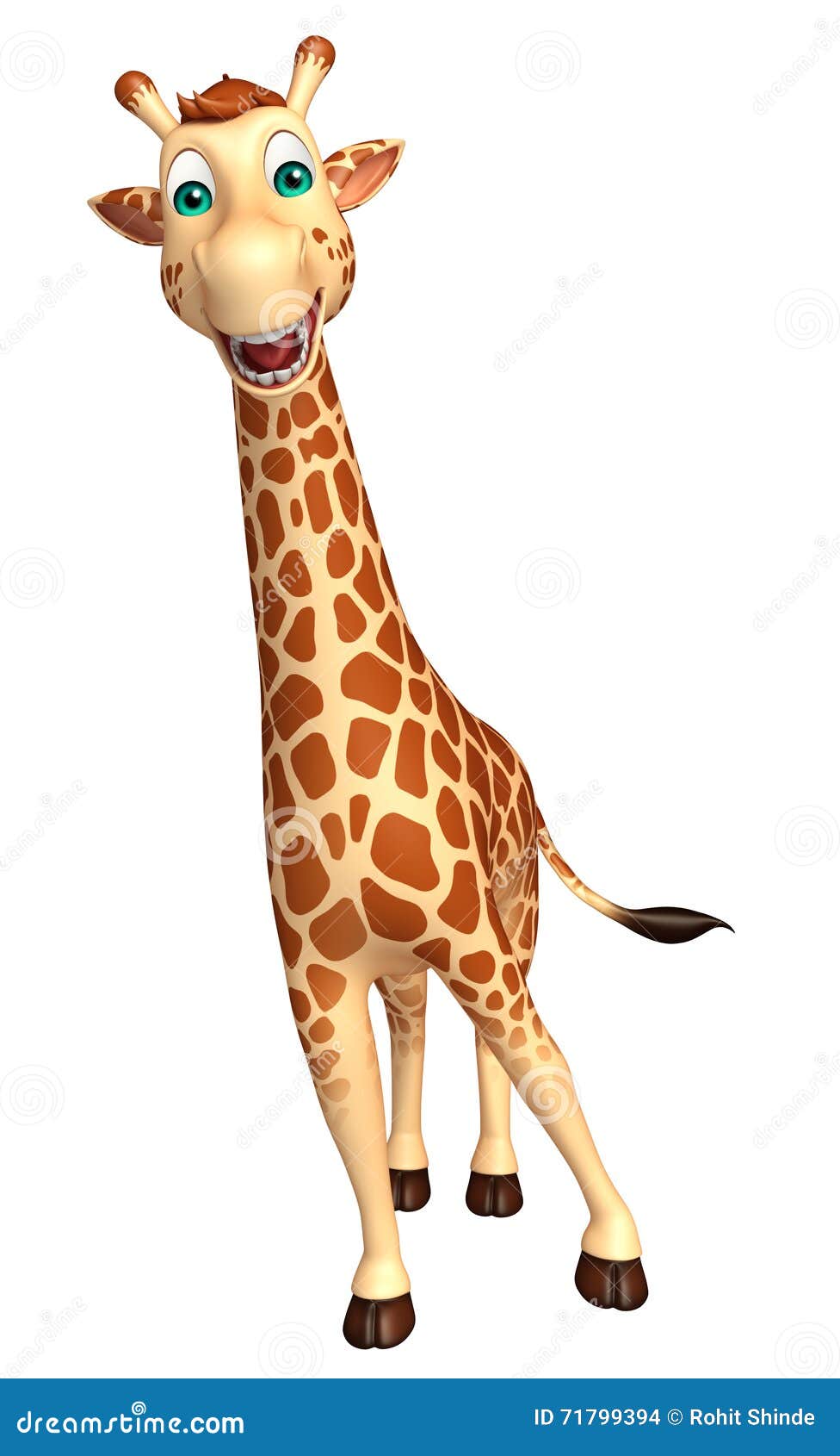 Cute Giraffe Cartoon Character Stock Illustration - Illustration of ...