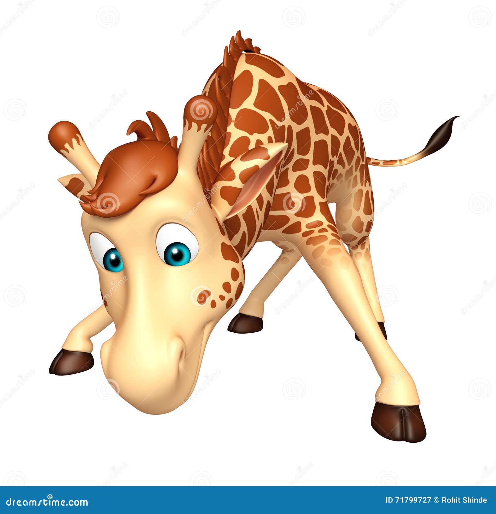 Cute Giraffe Cartoon Character Stock Illustration - Illustration of ...