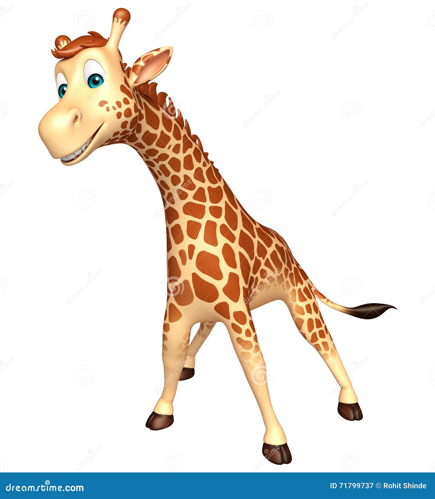 Cute Giraffe Cartoon Character Stock Illustration - Illustration of ...