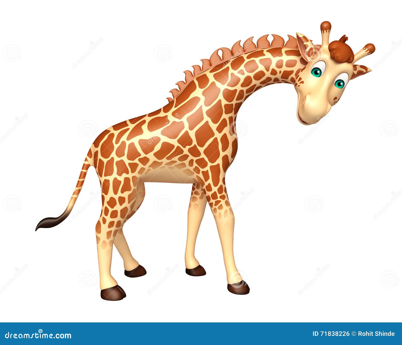 Cute Giraffe Cartoon Character Stock Illustration - Illustration of ...