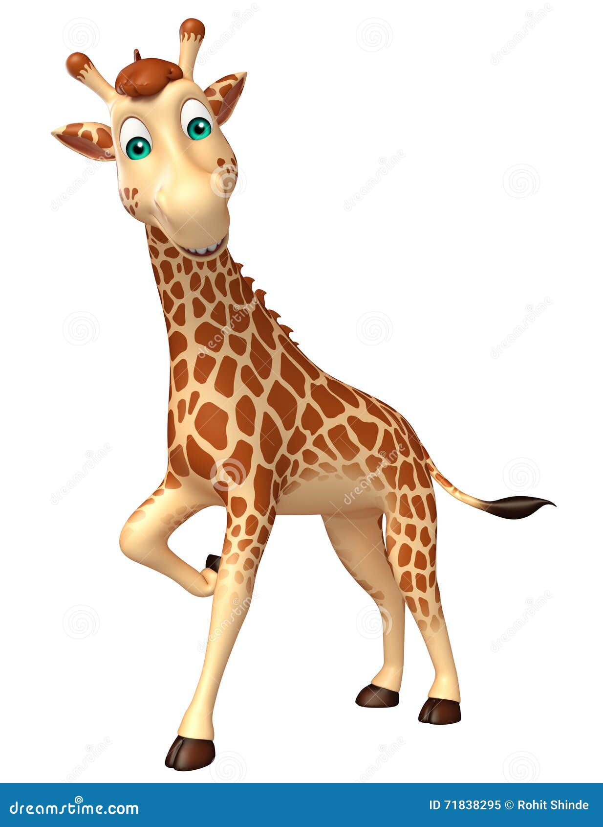 Cute Giraffe Cartoon Character Stock Illustration - Illustration of ...