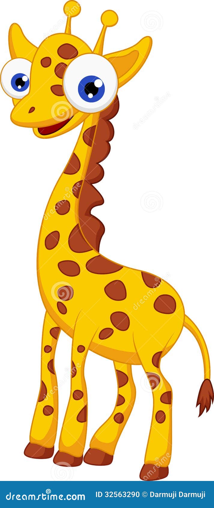 Cute giraffe cartoon stock vector. Illustration of drawing - 32563290