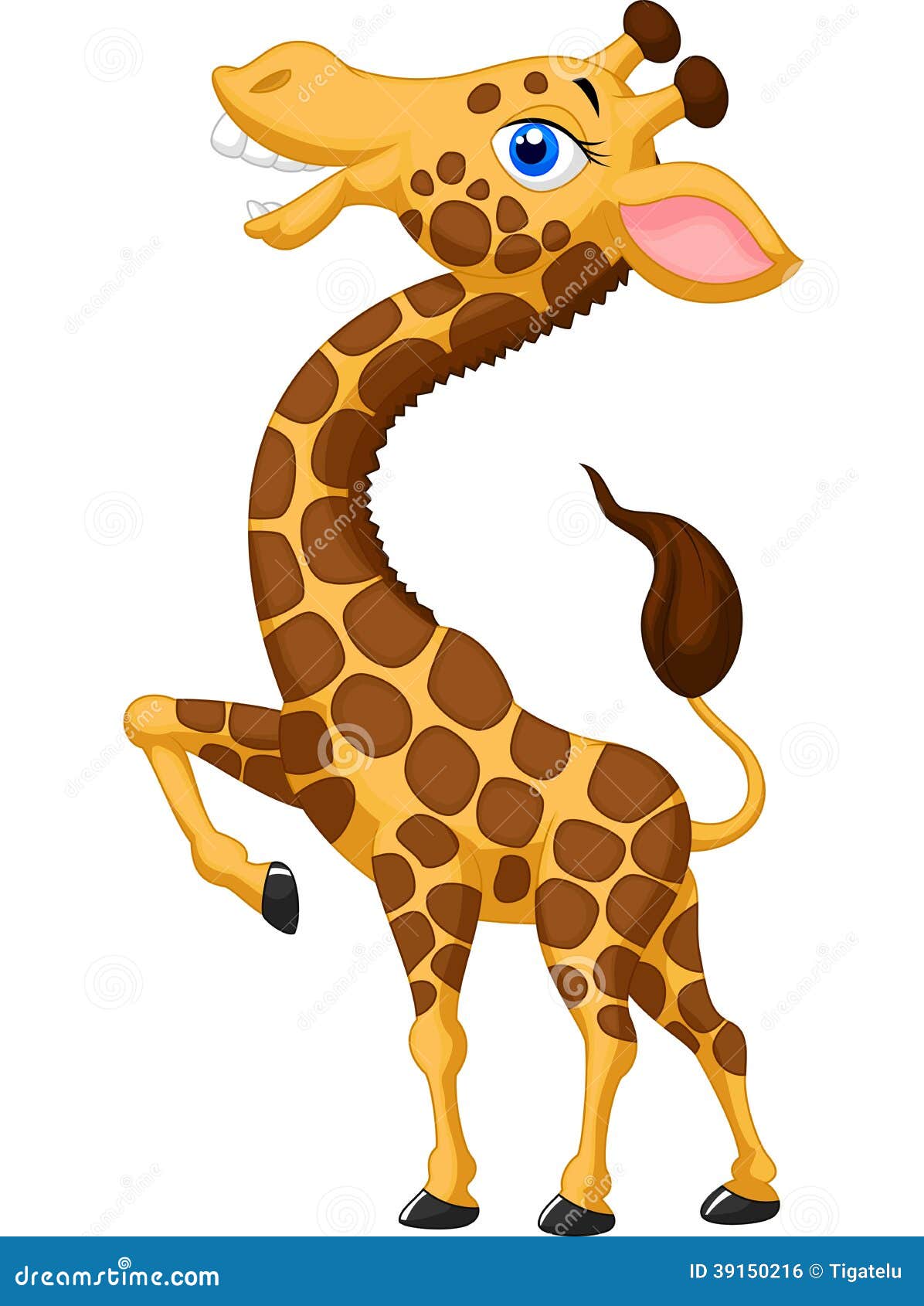 Cute giraffe cartoon stock vector. Illustration of happy - 39150216
