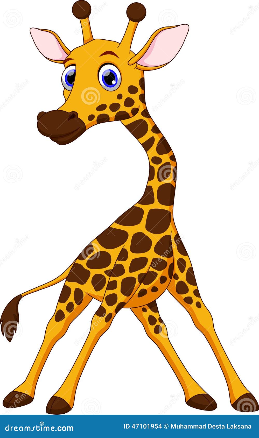 Cute giraffe cartoon stock illustration. Illustration of neck - 47101954