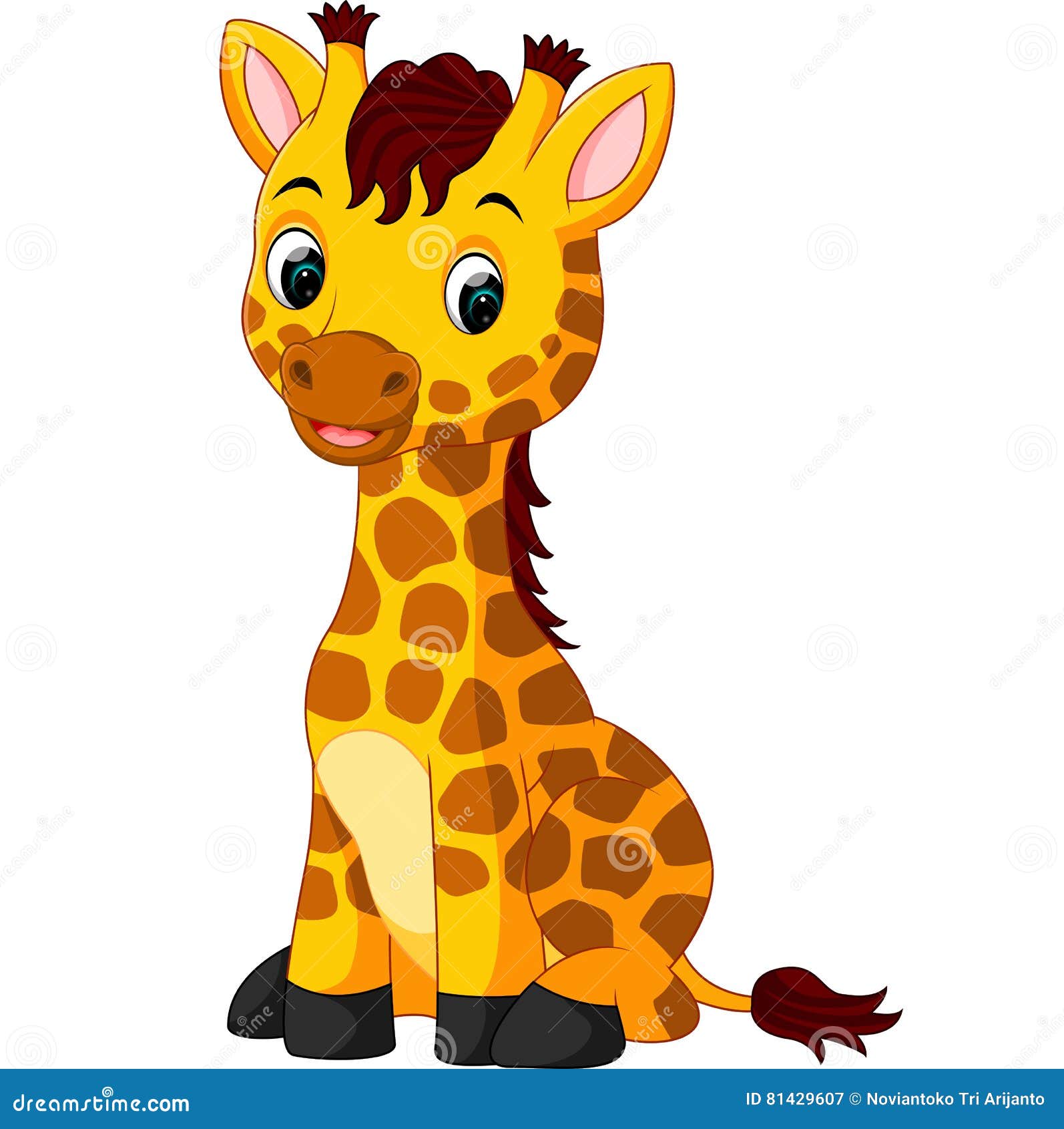 Cute Giraffe Jungle Animal, Side View, African Safari Travel Cartoon ...