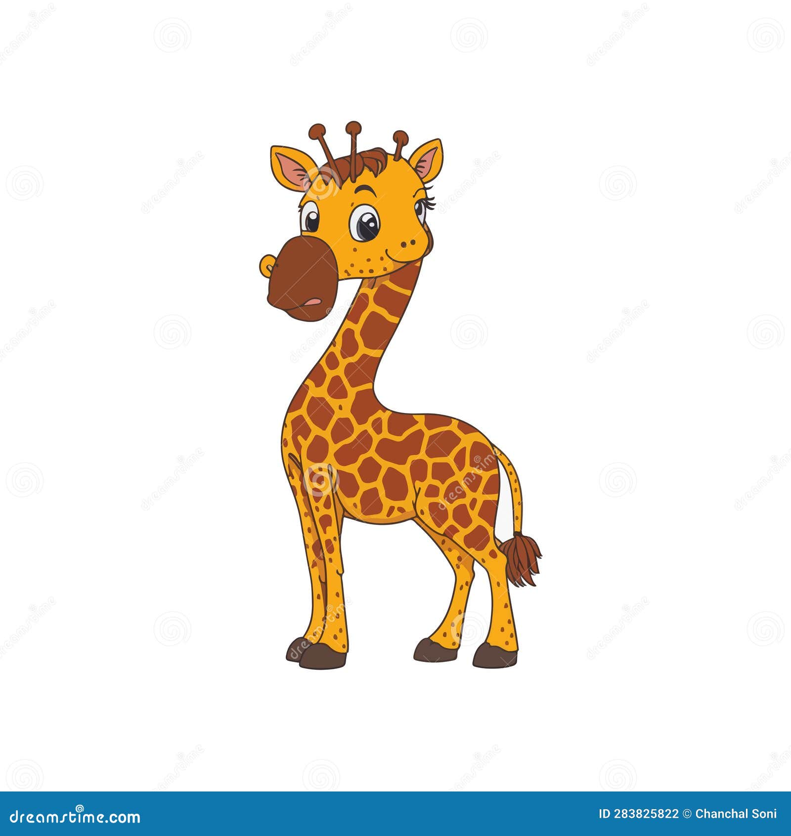 Cute Giraffe Cartoon Vector Design Stock Illustration - Illustration of ...
