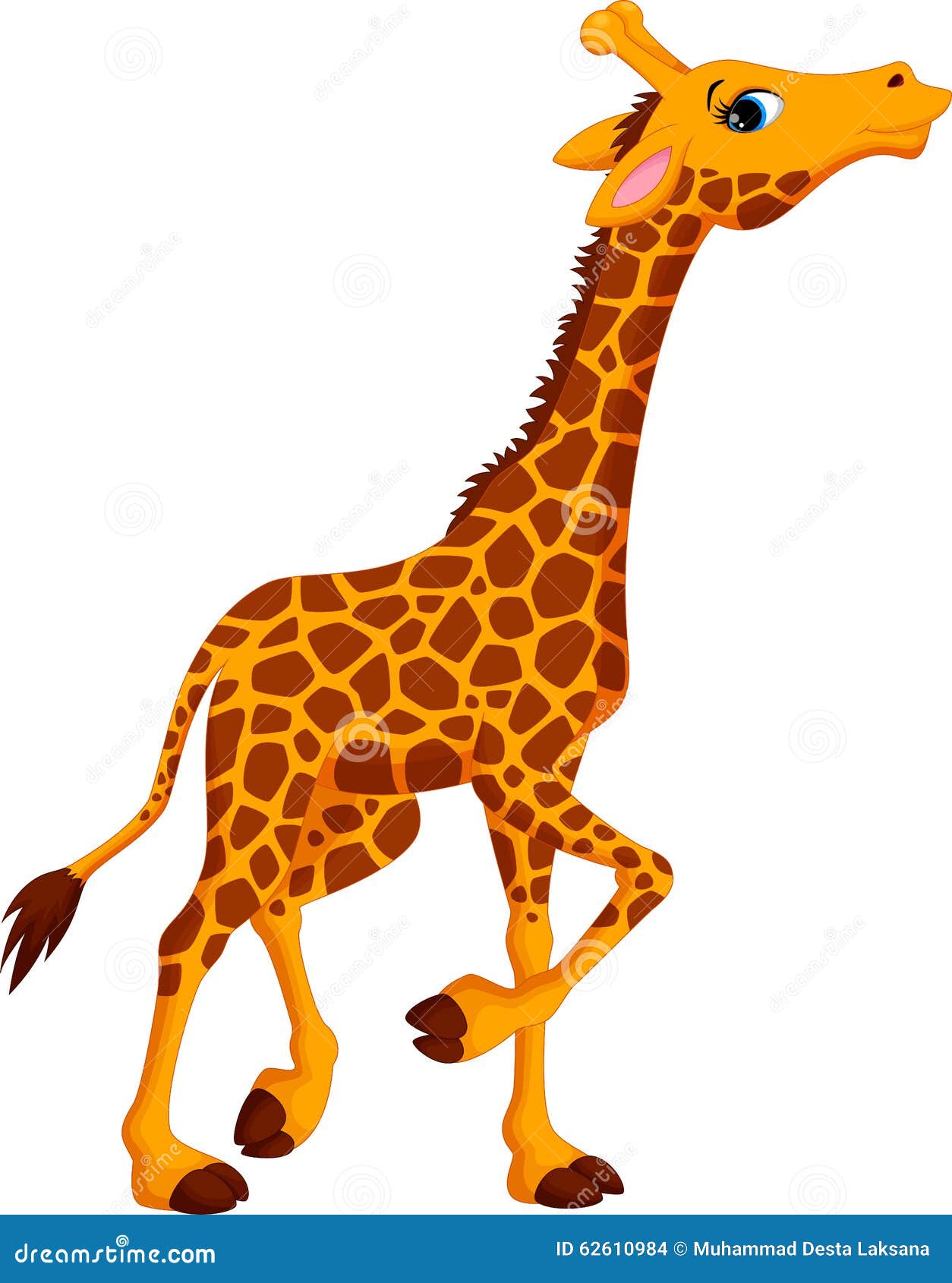 Cute giraffe cartoon stock illustration. Illustration of comic - 62610984