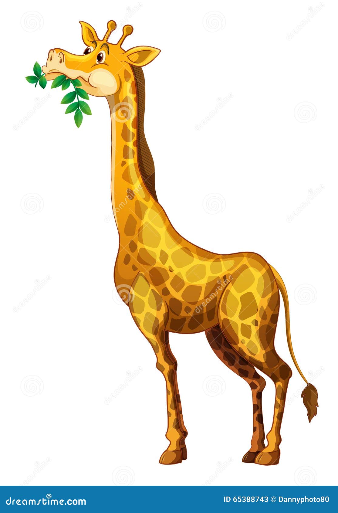 Cute Giraffe Chewing on Leaves Stock Vector - Illustration of wild ...