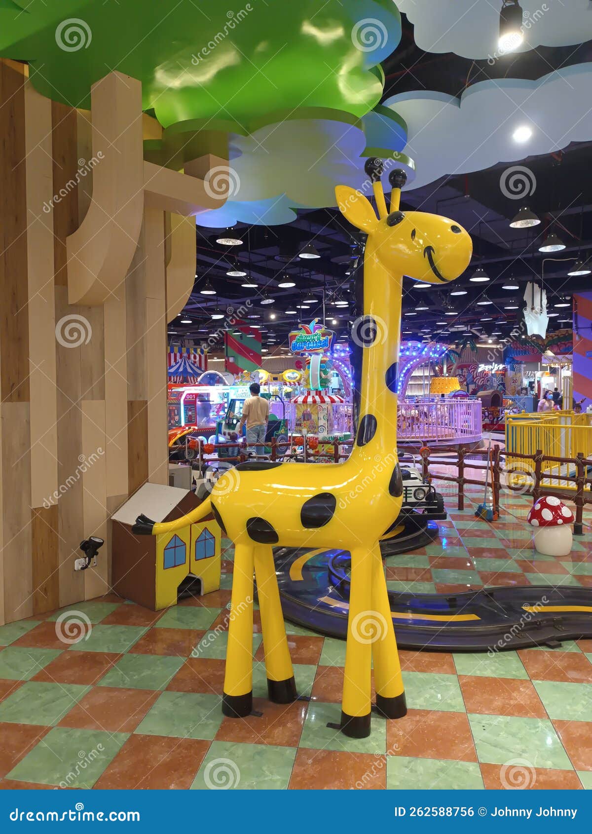 Cute Giraffe in a Children Playground Editorial Photo - Image of play ...