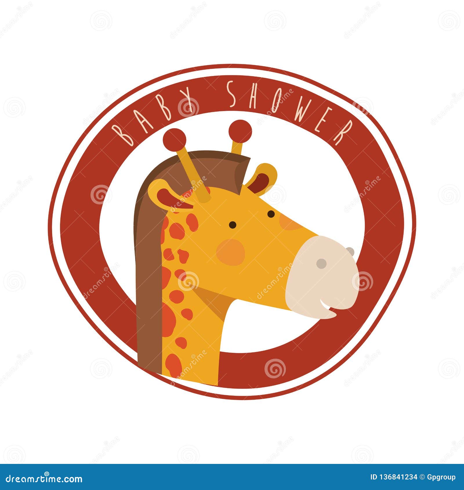 Cute Giraffe with Circular Frame Stock Vector - Illustration of ...