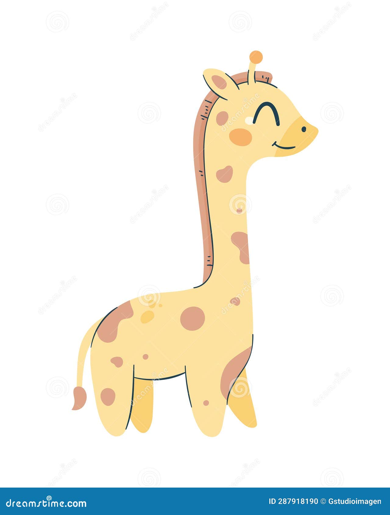 Cute giraffe design stock illustration. Illustration of jungle - 287918190