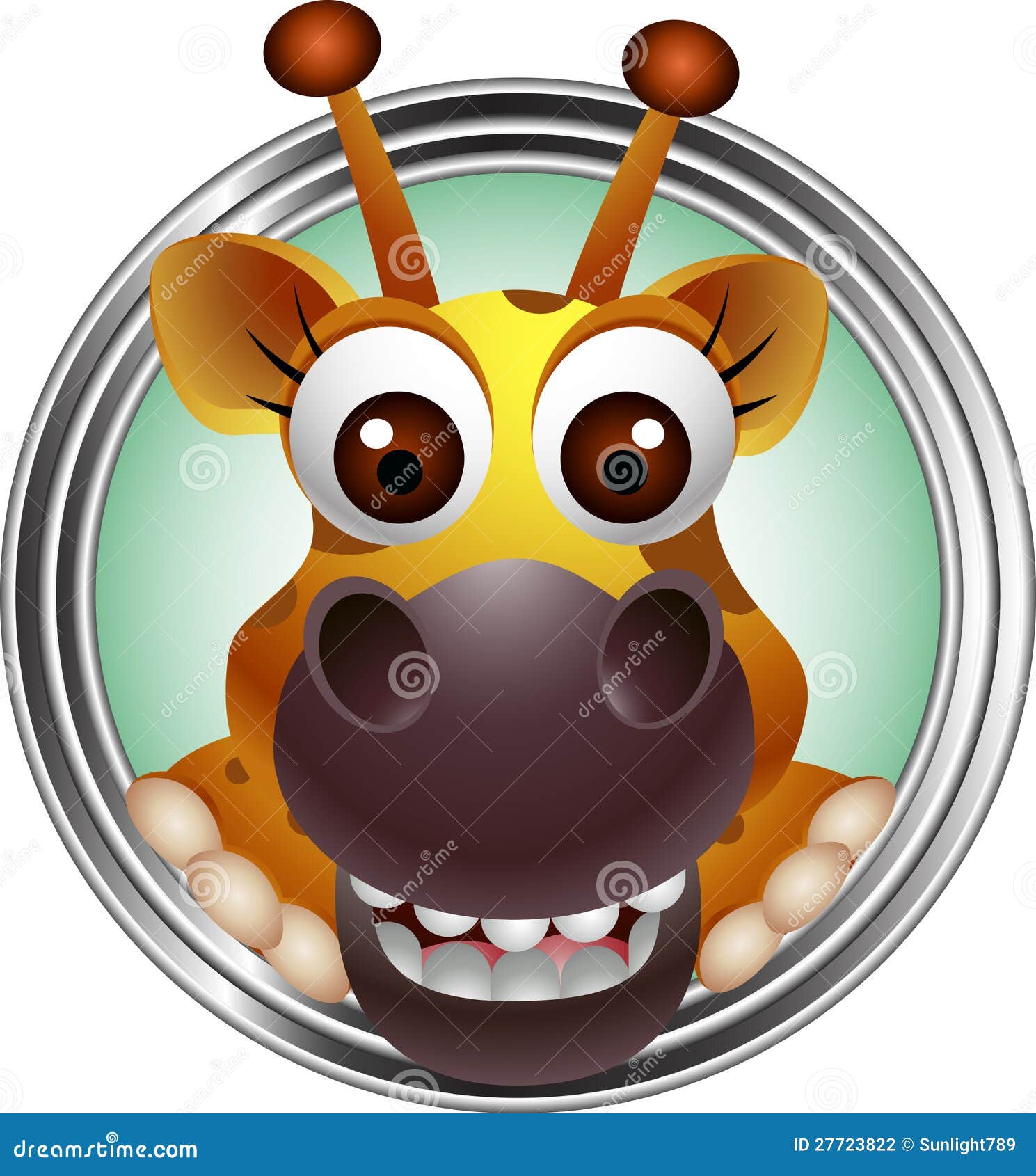 Cute giraffe head cartoon stock illustration. Illustration of square ...