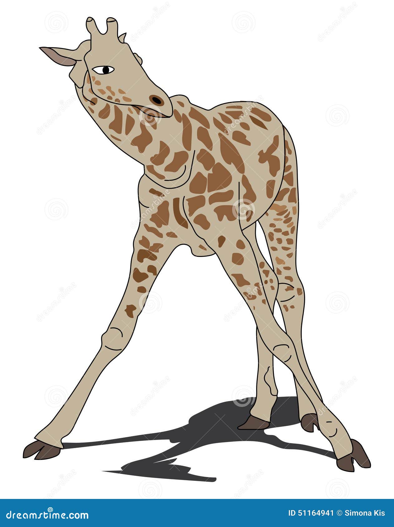 Cute Giraffe stock illustration. Illustration of long - 51164941