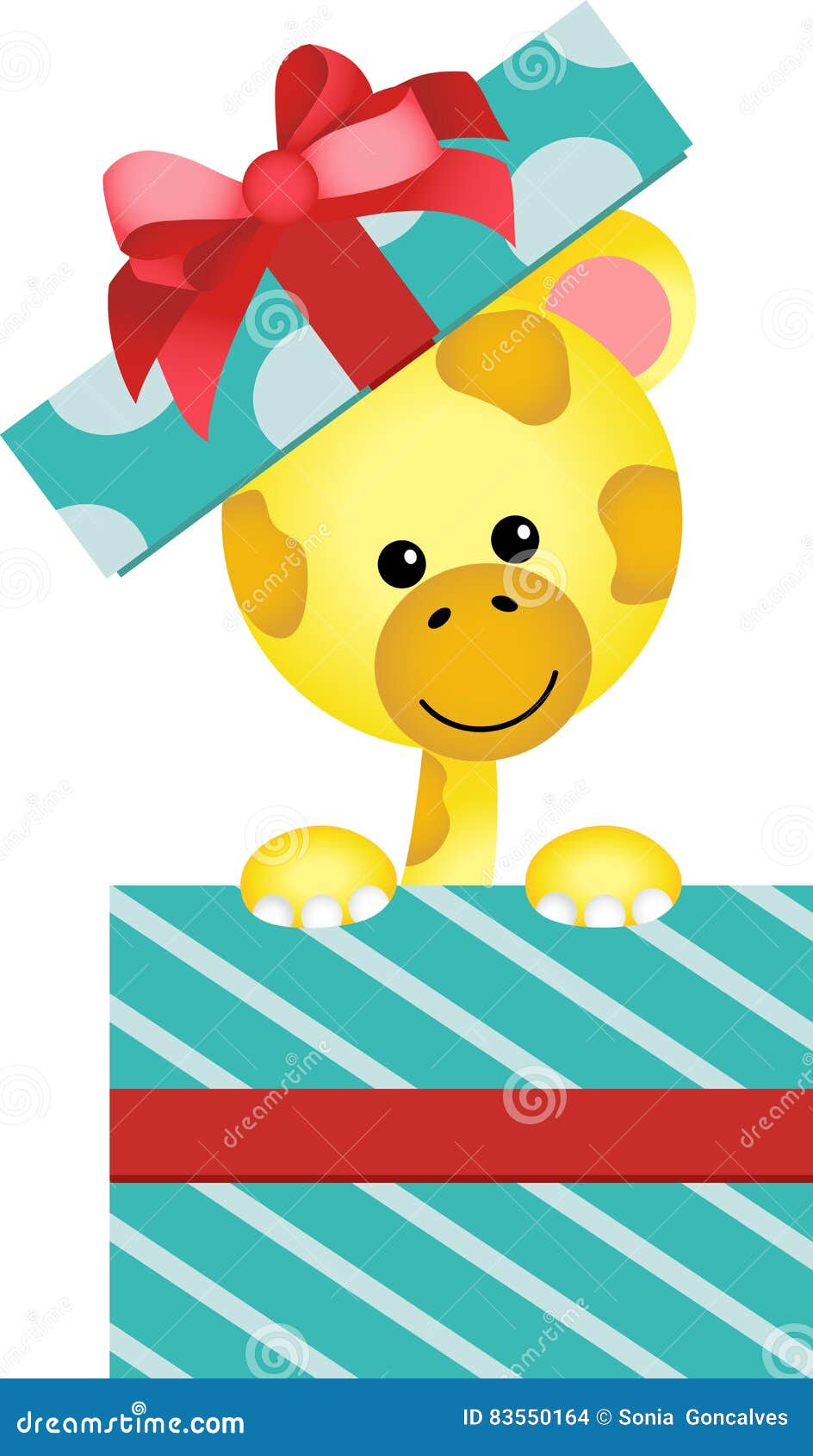 Cute Giraffe Inside a Gift Box Stock Vector - Illustration of animal ...