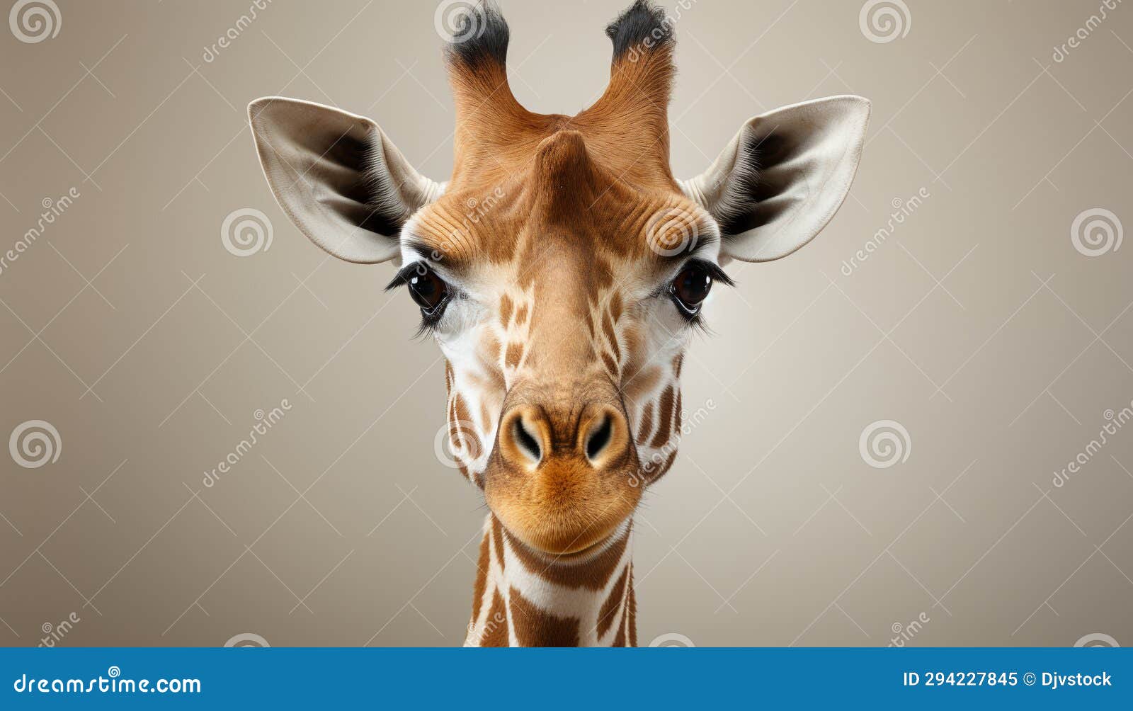 Cute Giraffe Looking at Camera, Nature Beauty in Close Up Generated by ...