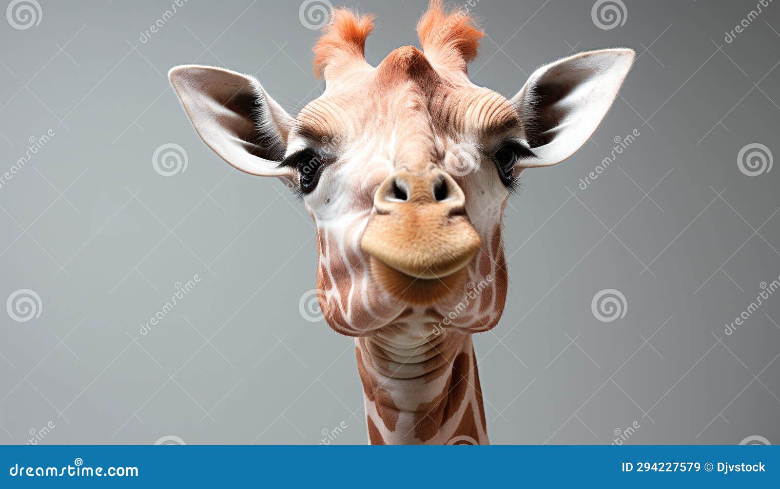 Cute Giraffe Looking at Camera, in Nature Portrait Generated by AI ...