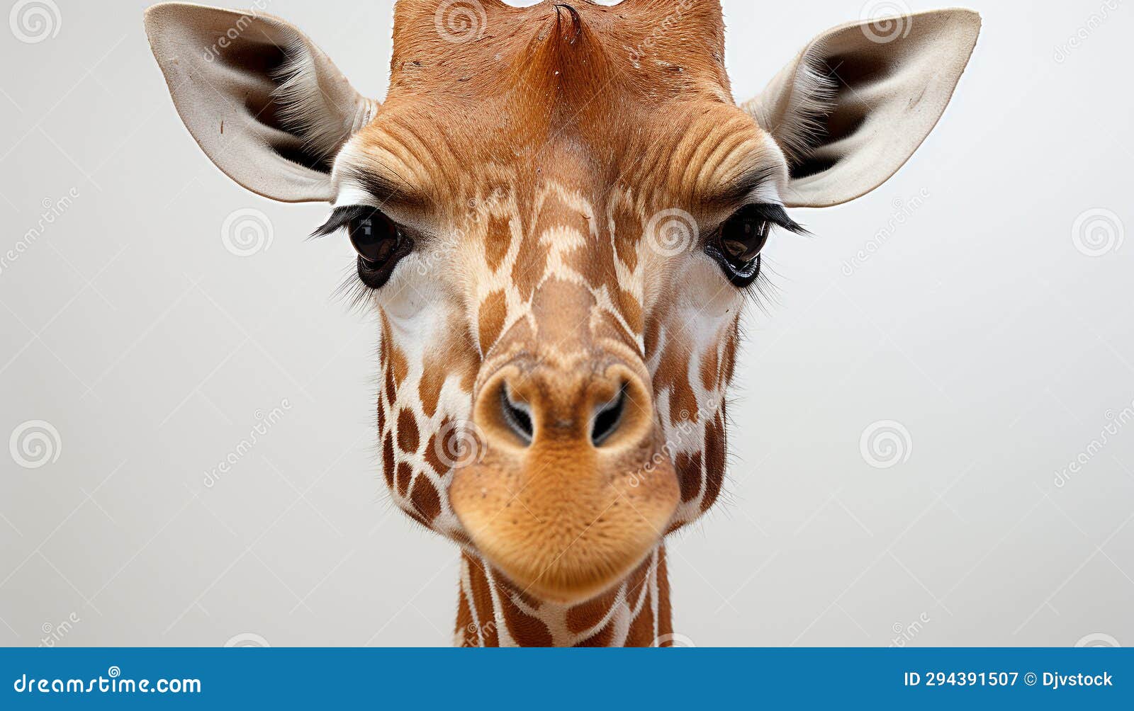 Cute Giraffe Looking at Camera, Standing in the Grass Generated by AI ...
