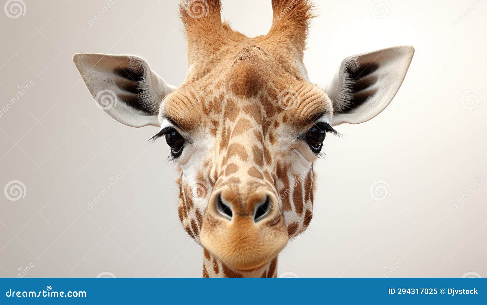 Cute Giraffe Looking at Camera, on White Background Generated by AI ...