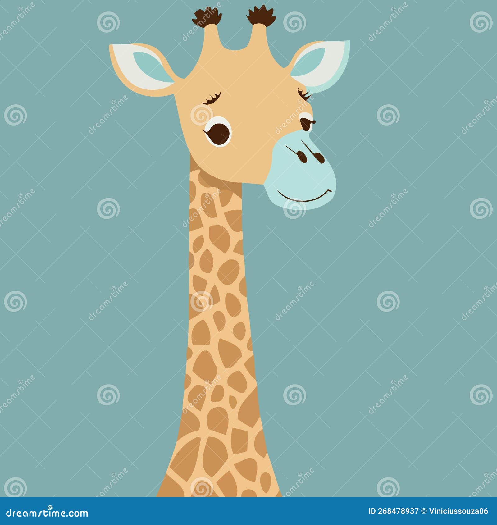 Cute Giraffe Head Vector