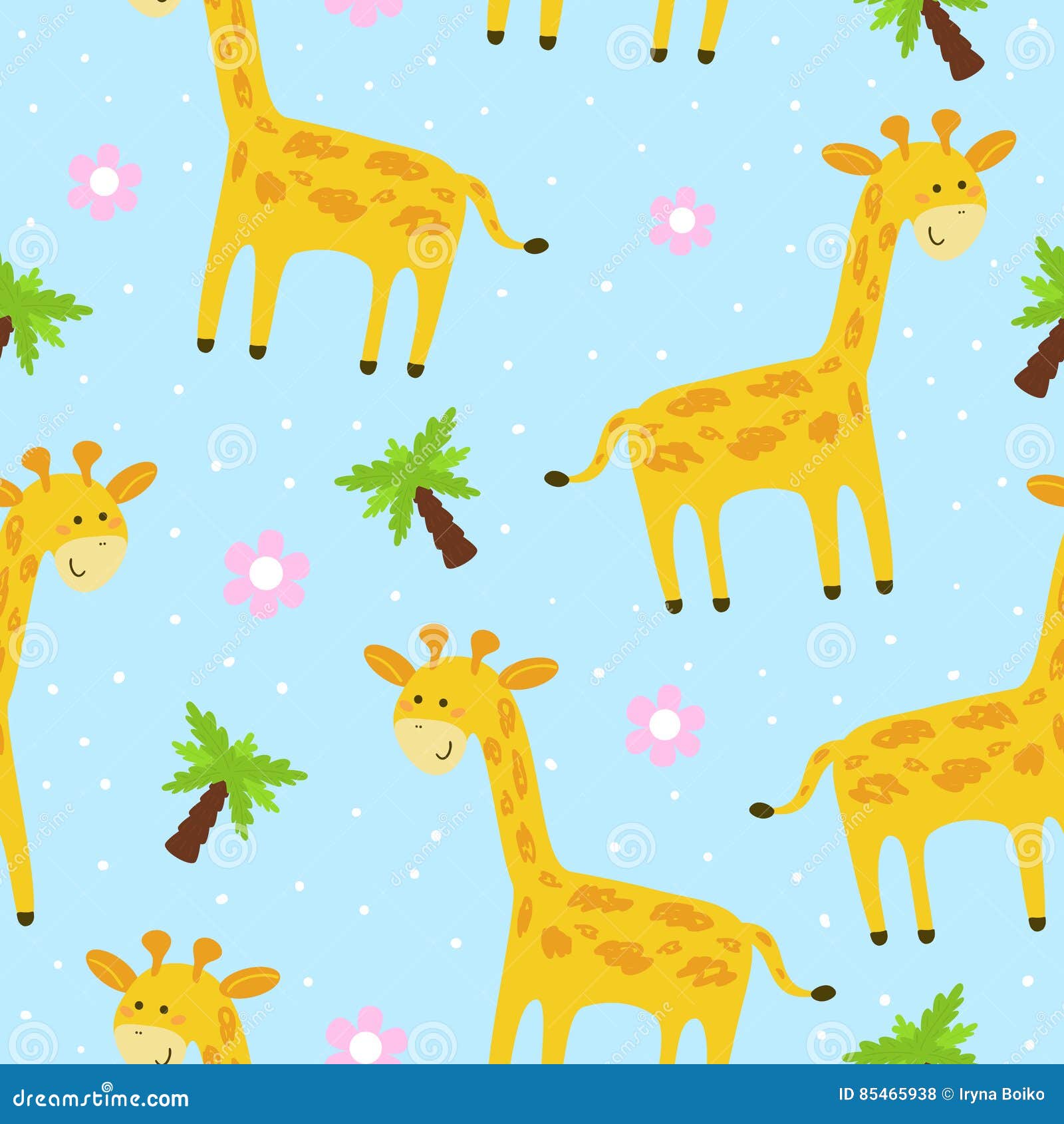 Cute Giraffe Pattern Print for Kids Stock Vector - Illustration of ...