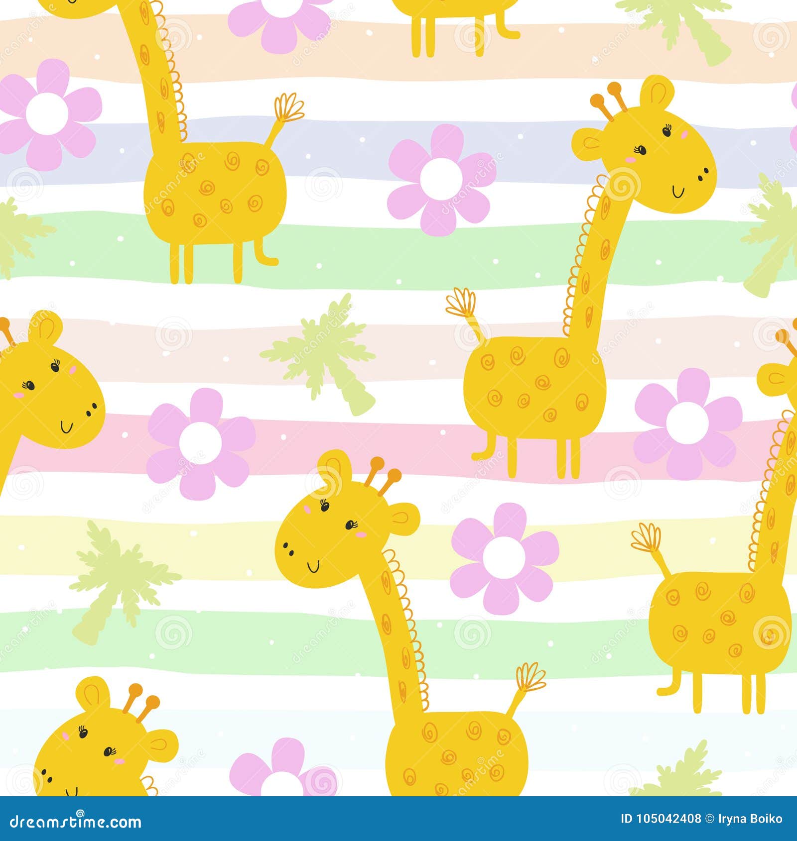 Cute Giraffe Pattern Print for Kids Stock Vector - Illustration of ...