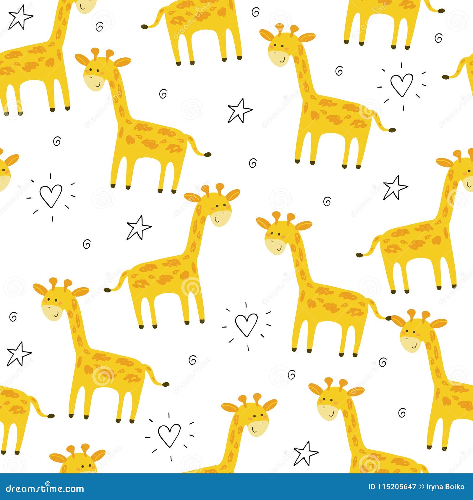 Cute Giraffe Pattern Print for Kids Stock Vector - Illustration of ...