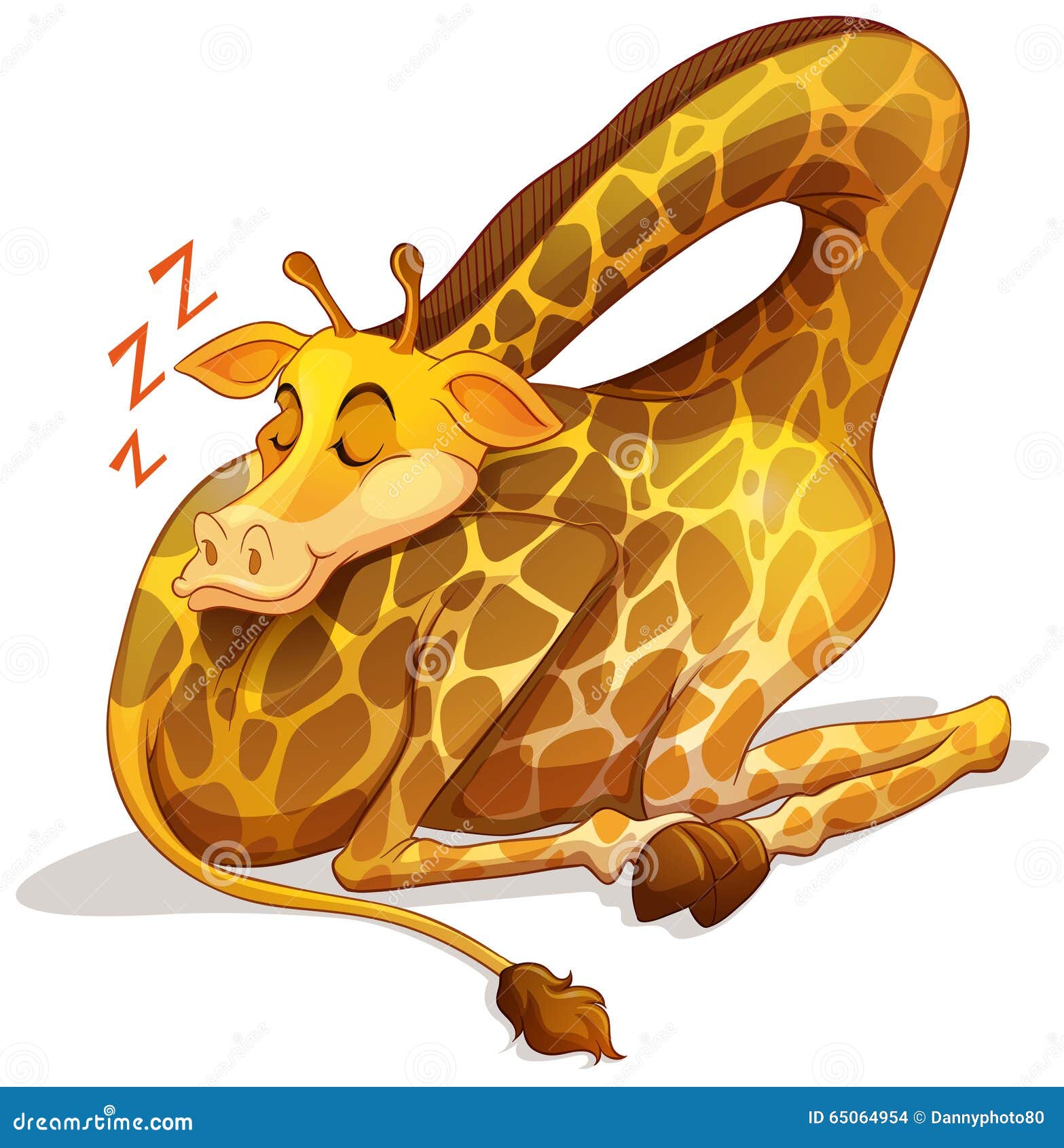 Cute Giraffe Sleeping Alone Stock Vector - Illustration of drawing ...