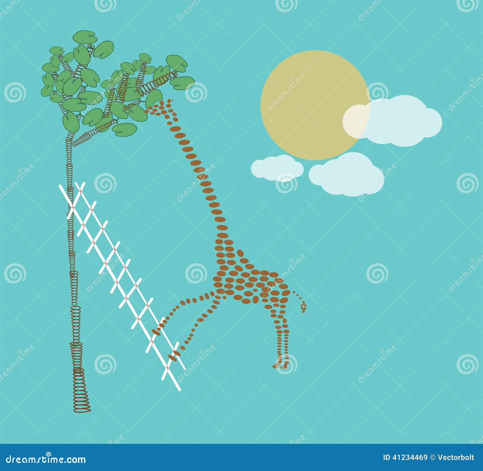 Cute giraffe stock illustration. Illustration of branch - 41234469