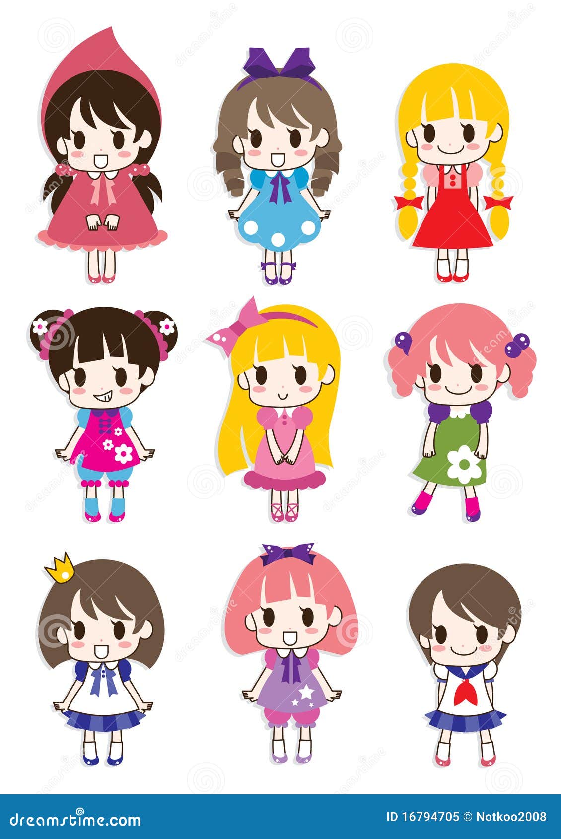 Cute girl stock vector. Illustration of paint, color - 16794705