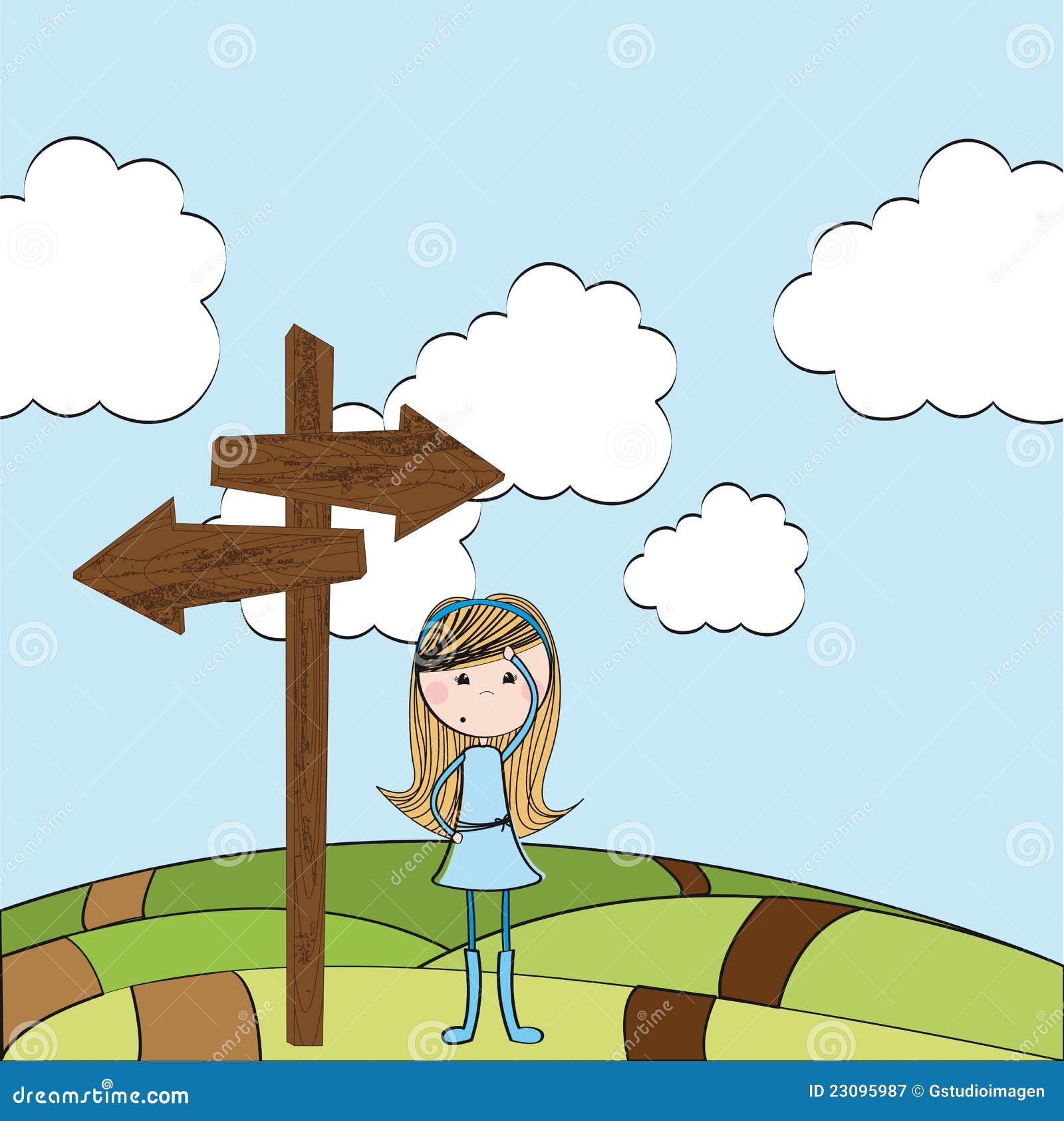 Cute girl stock illustration. Illustration of paths, cute - 23095987