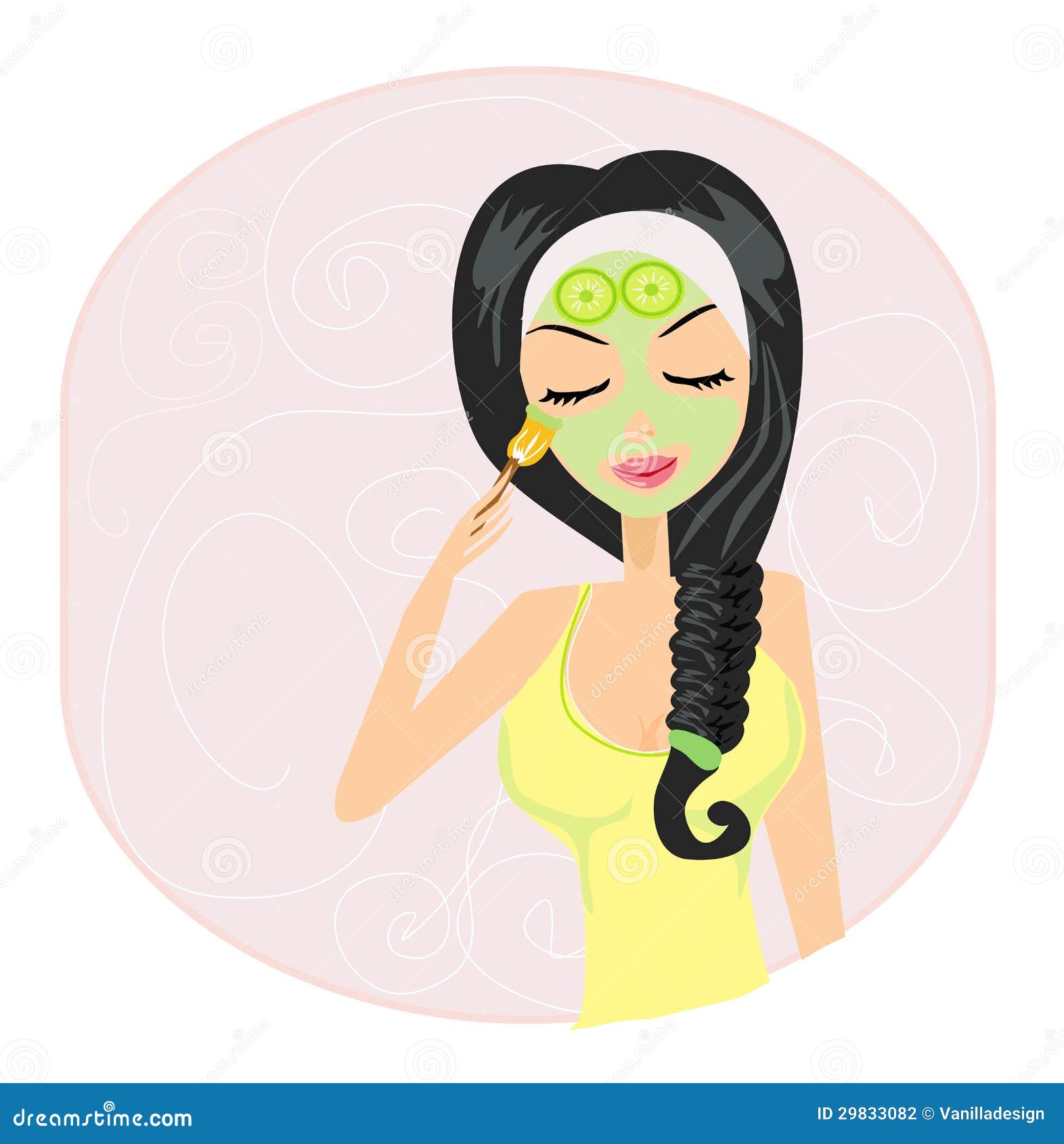 Cute Girl Applying Moisturizer Stock Illustration - Illustration of ...