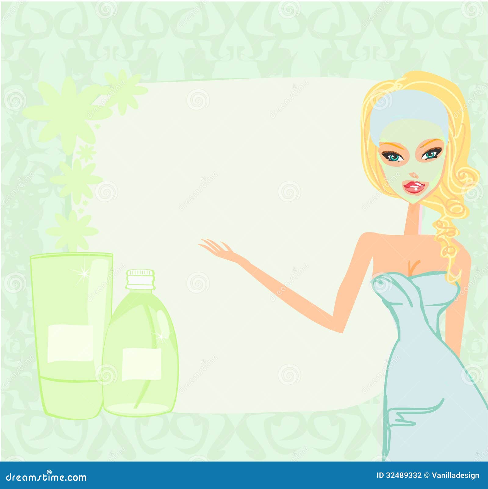 Cute Girl Applying Moisturizer Stock Vector - Illustration of pretty ...