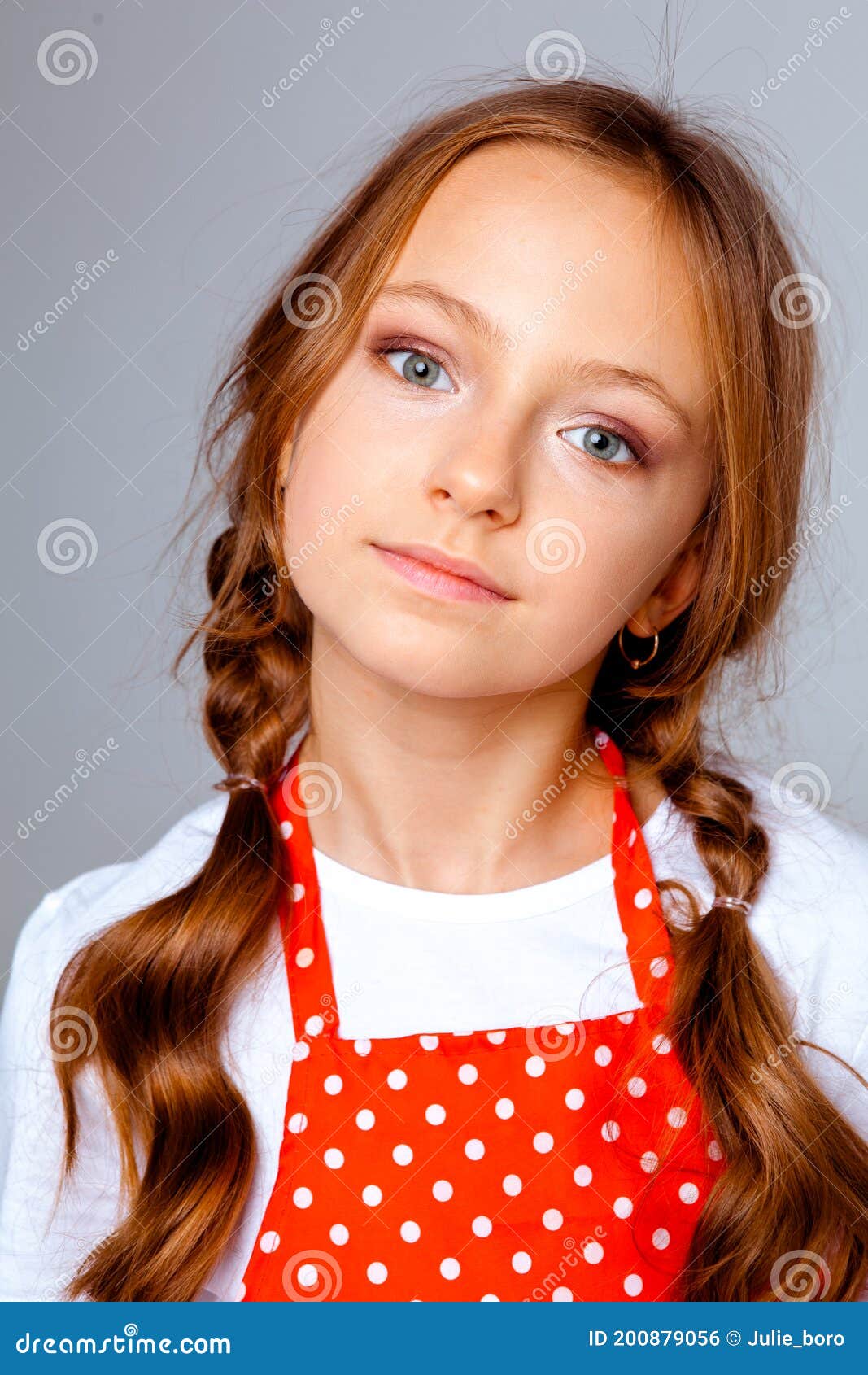 Cute Girl in Apron for Cooking Stock Photo - Image of cook, chefs ...