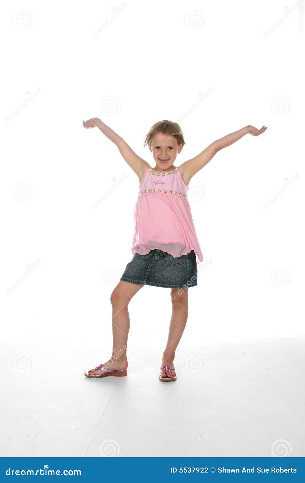 Cute girl with arms raised stock photo. Image of hair - 5537922