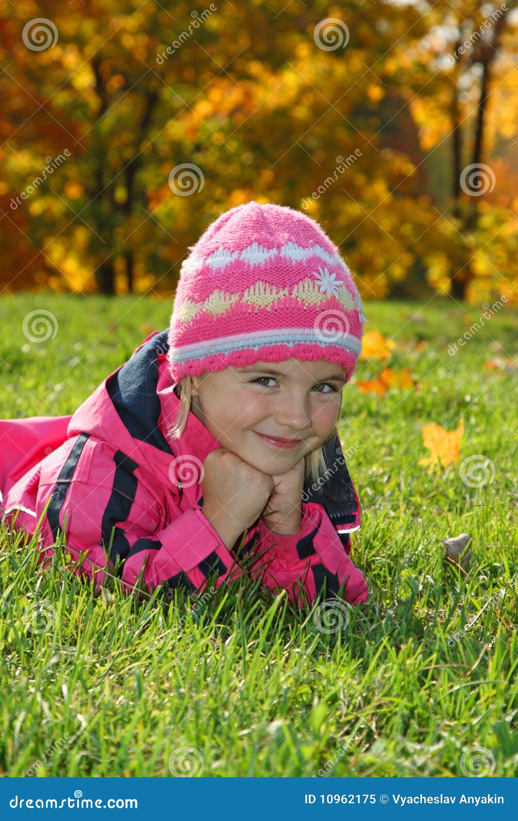 A cute girl in autumn stock image. Image of enjoying - 10962175