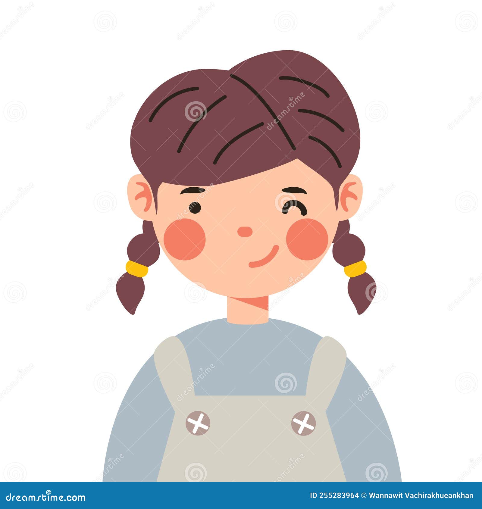 Cute Girl Avatar Cartoon Vector Stock Vector - Illustration of cute ...