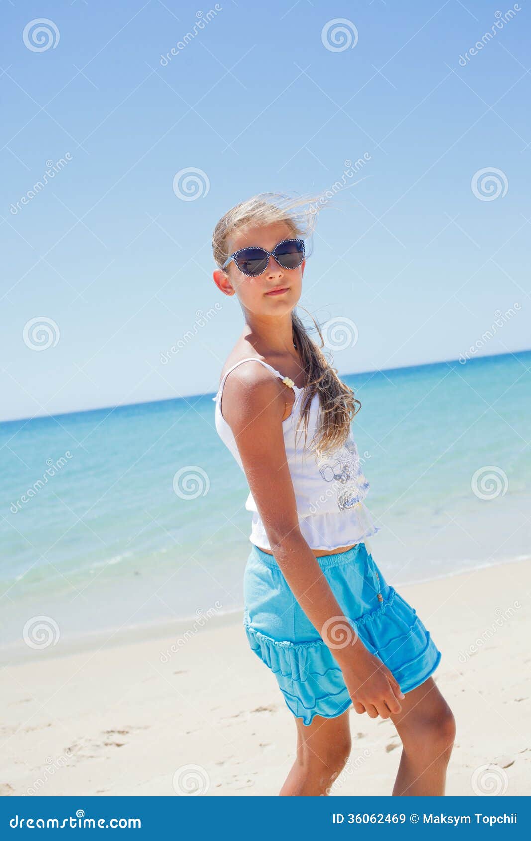 Cute Girl On The Beach Stock Image Image Of Girl Sand 36062469