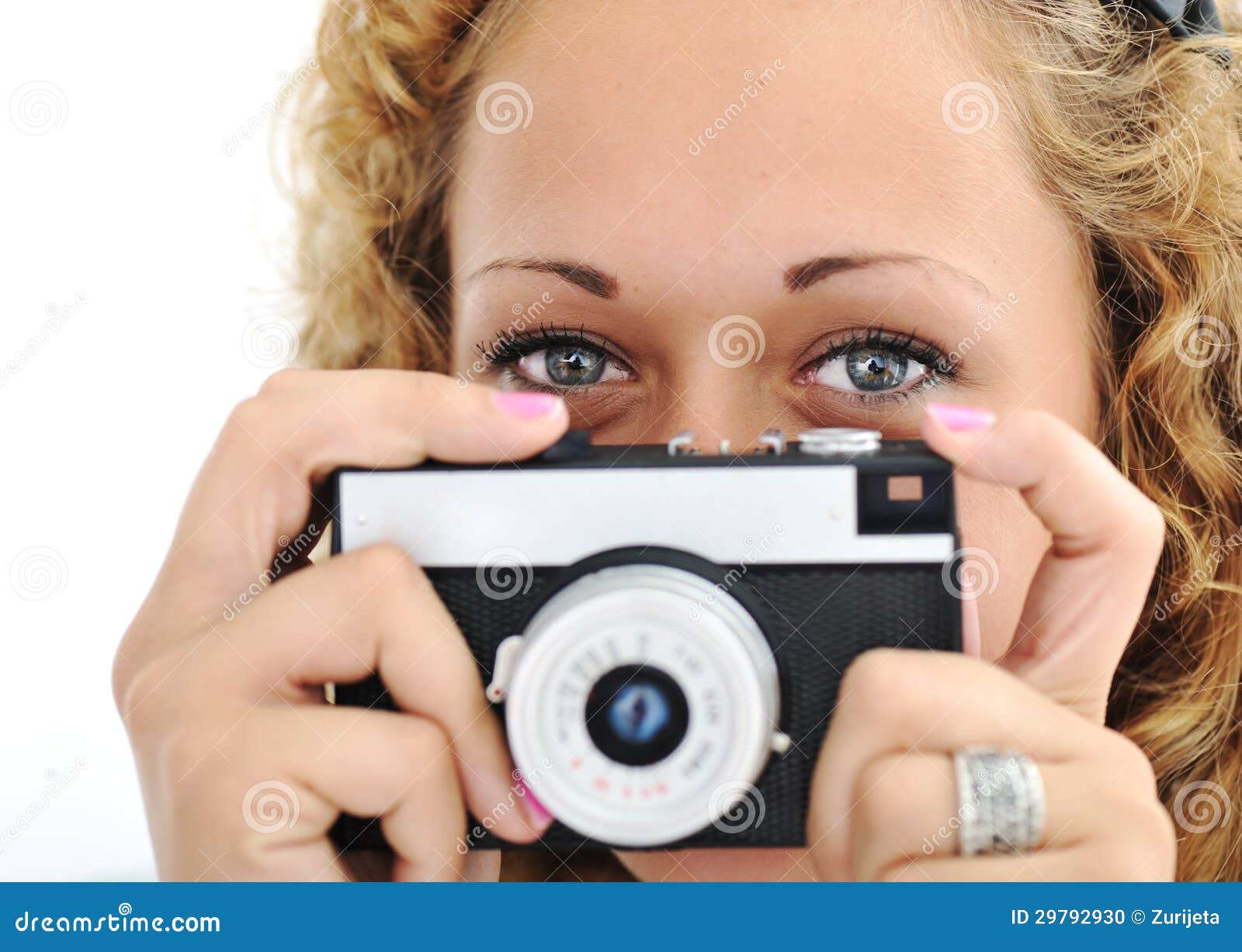 Cute girl with camera stock photo. Image of eyes, people - 29792930