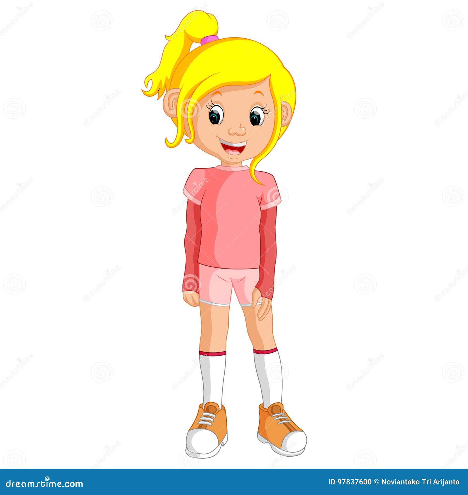 Cute girl cartoon stock vector. Illustration of drawing - 97837600