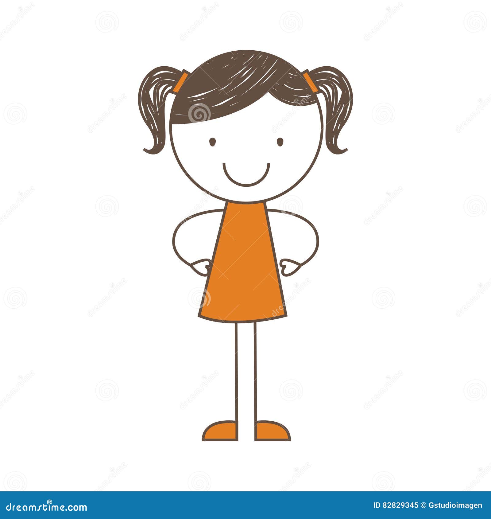 Cute girl character icon stock illustration. Illustration of cartoon ...