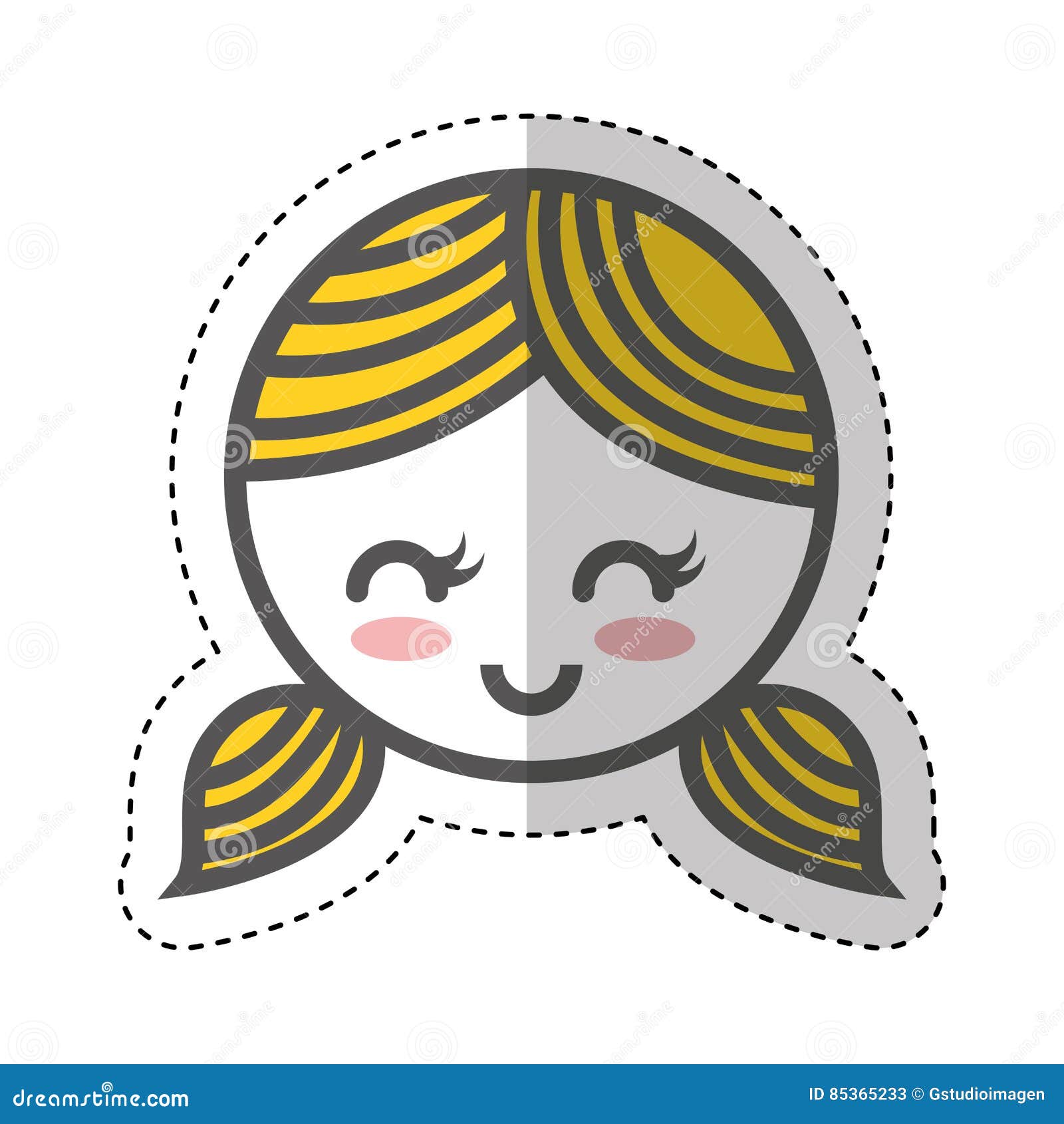 Cute girl character icon stock vector. Illustration of design - 85365233