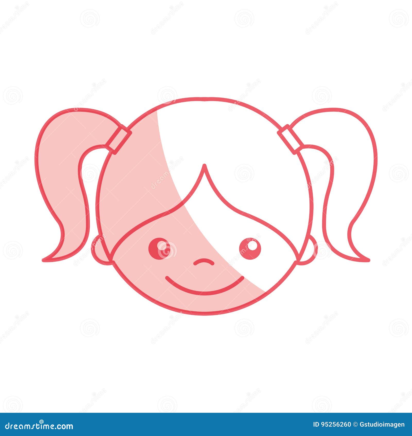 Cute girl character icon stock vector. Illustration of lovely - 95256260
