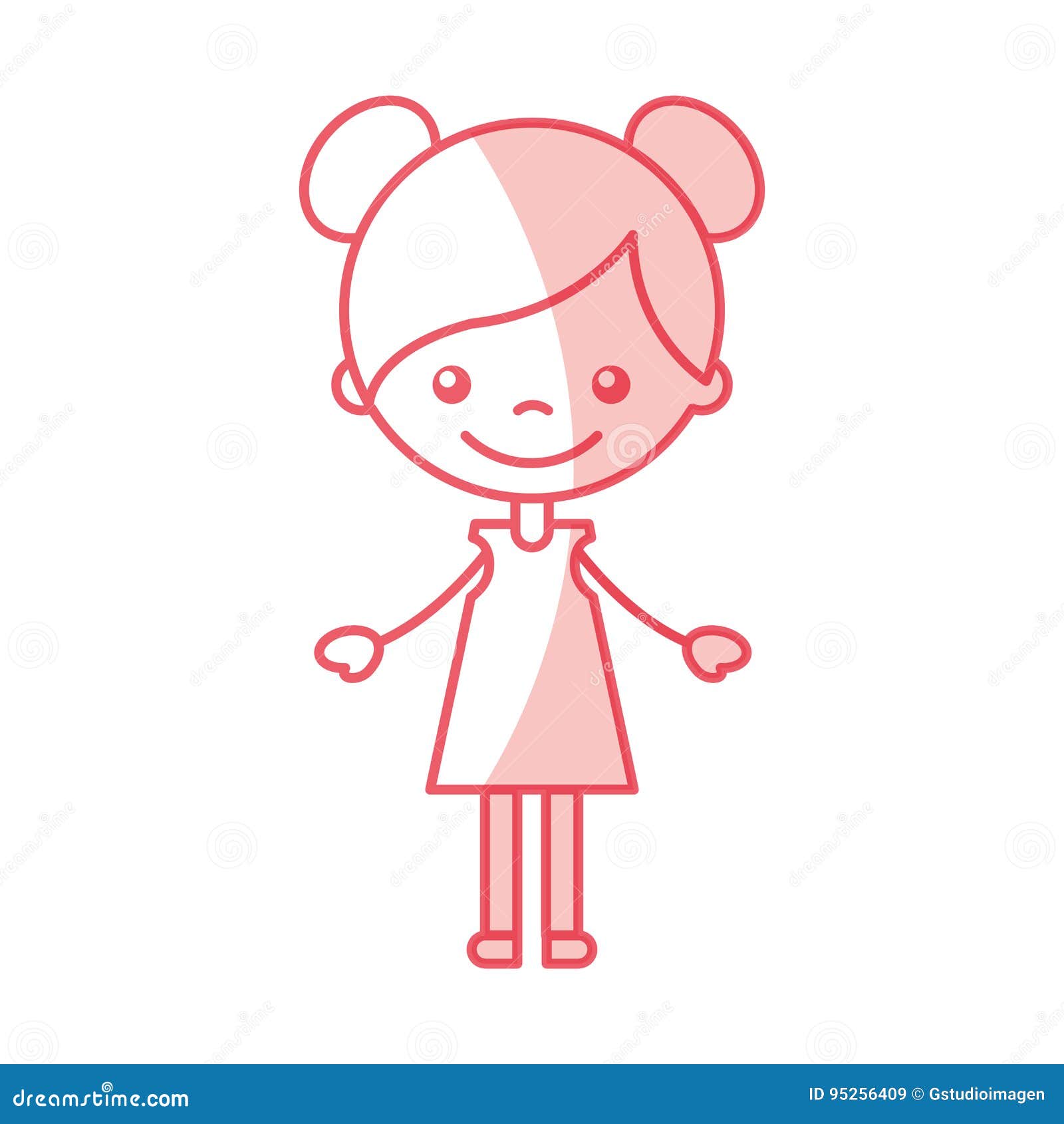 Cute girl character icon stock vector. Illustration of emotion - 95256409