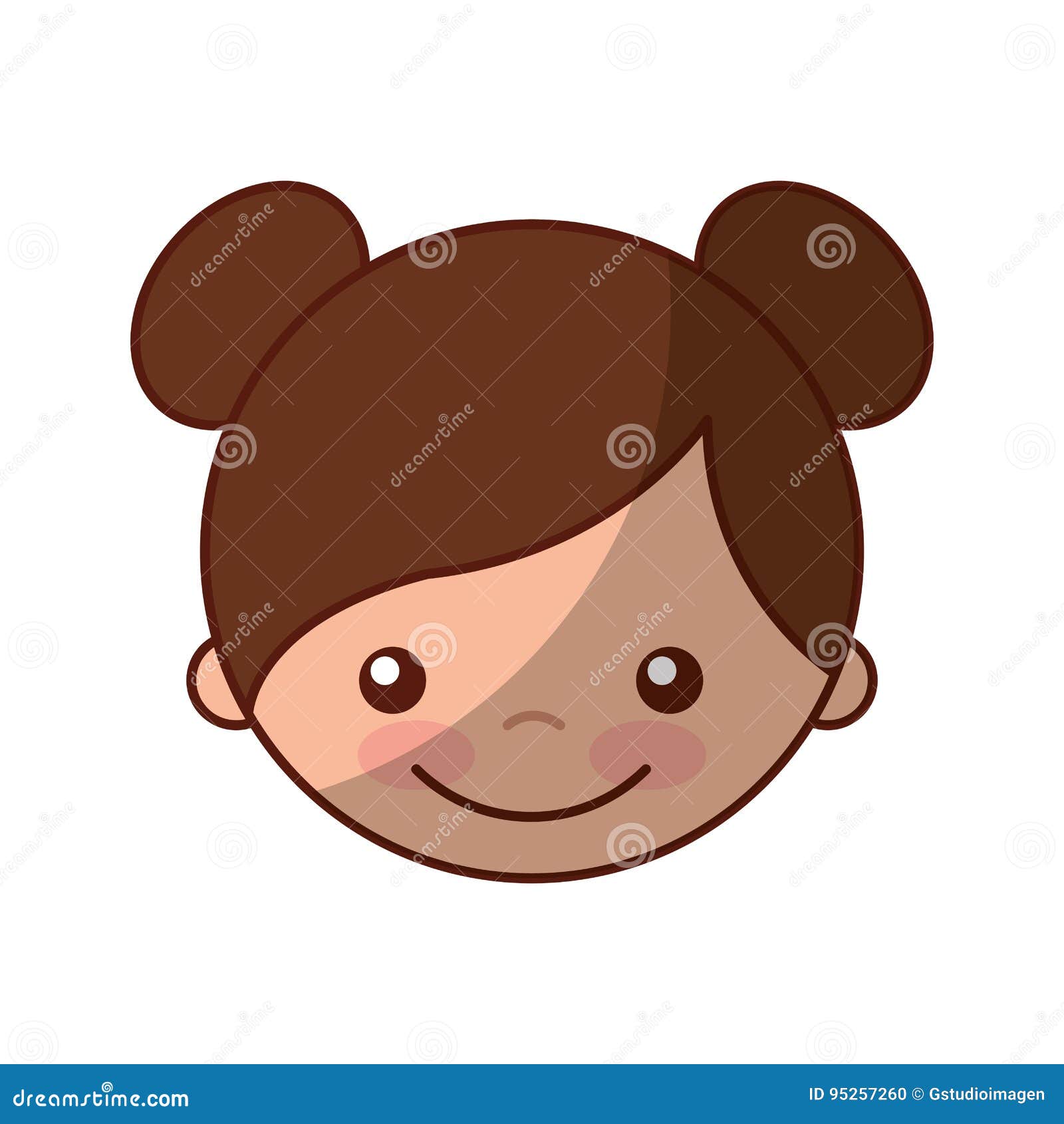Cute girl character icon stock vector. Illustration of design - 95257260