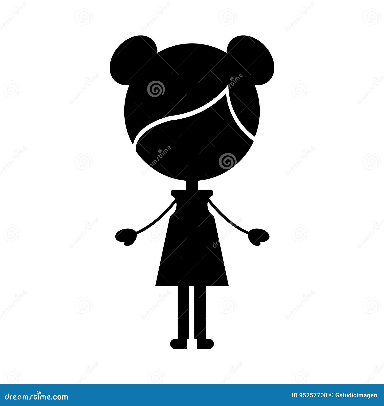 Cute girl character icon stock vector. Illustration of comic - 95257708