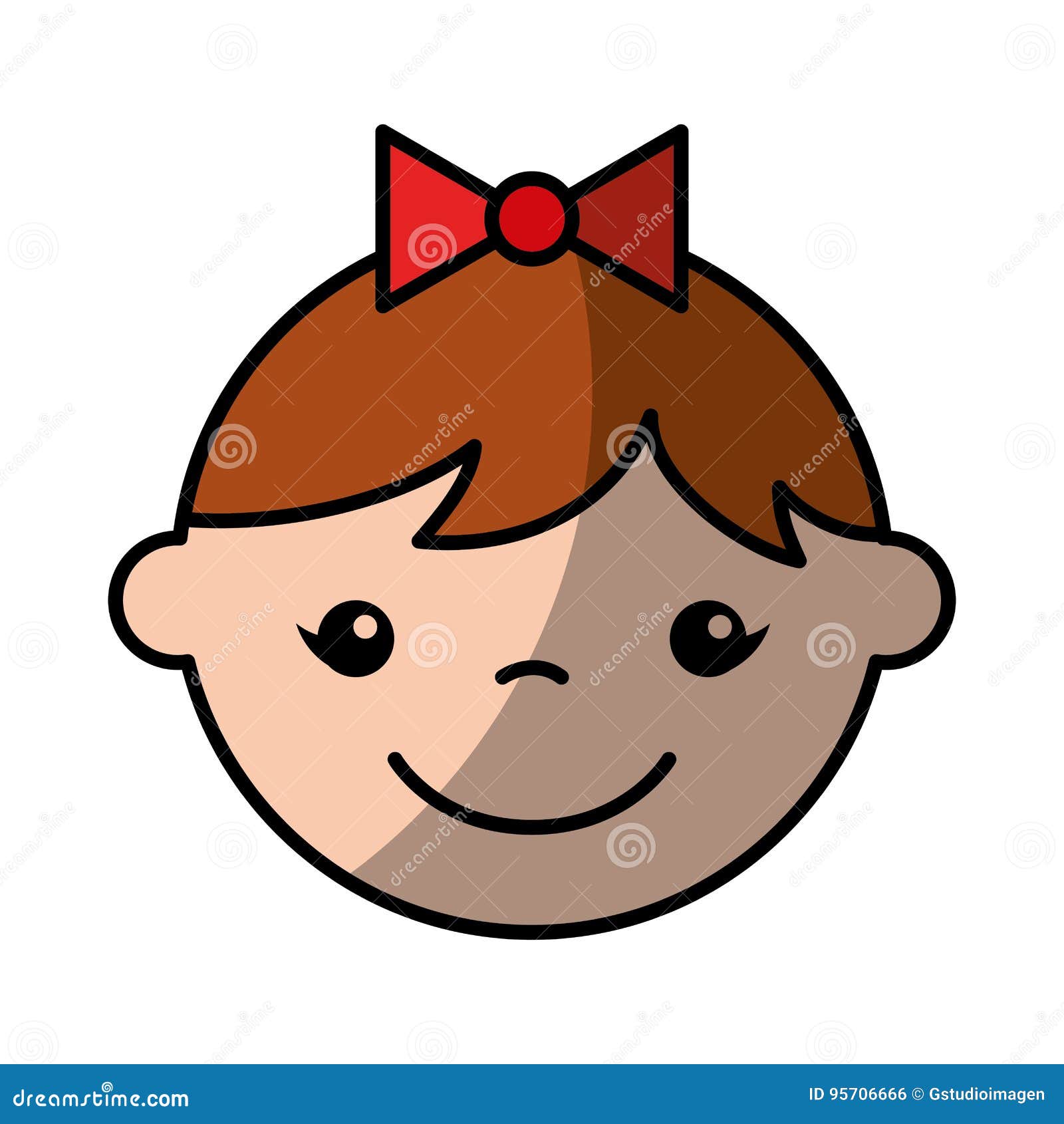Cute girl character icon stock vector. Illustration of emoticon - 95706666