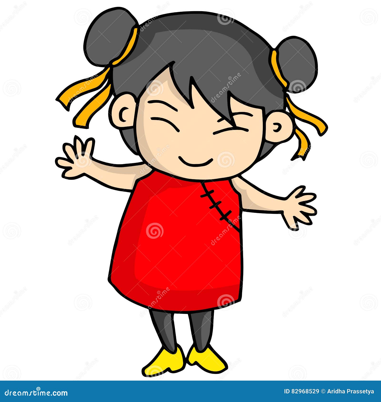 Cute Girl of Chinese Character Stock Vector - Illustration of eastern ...