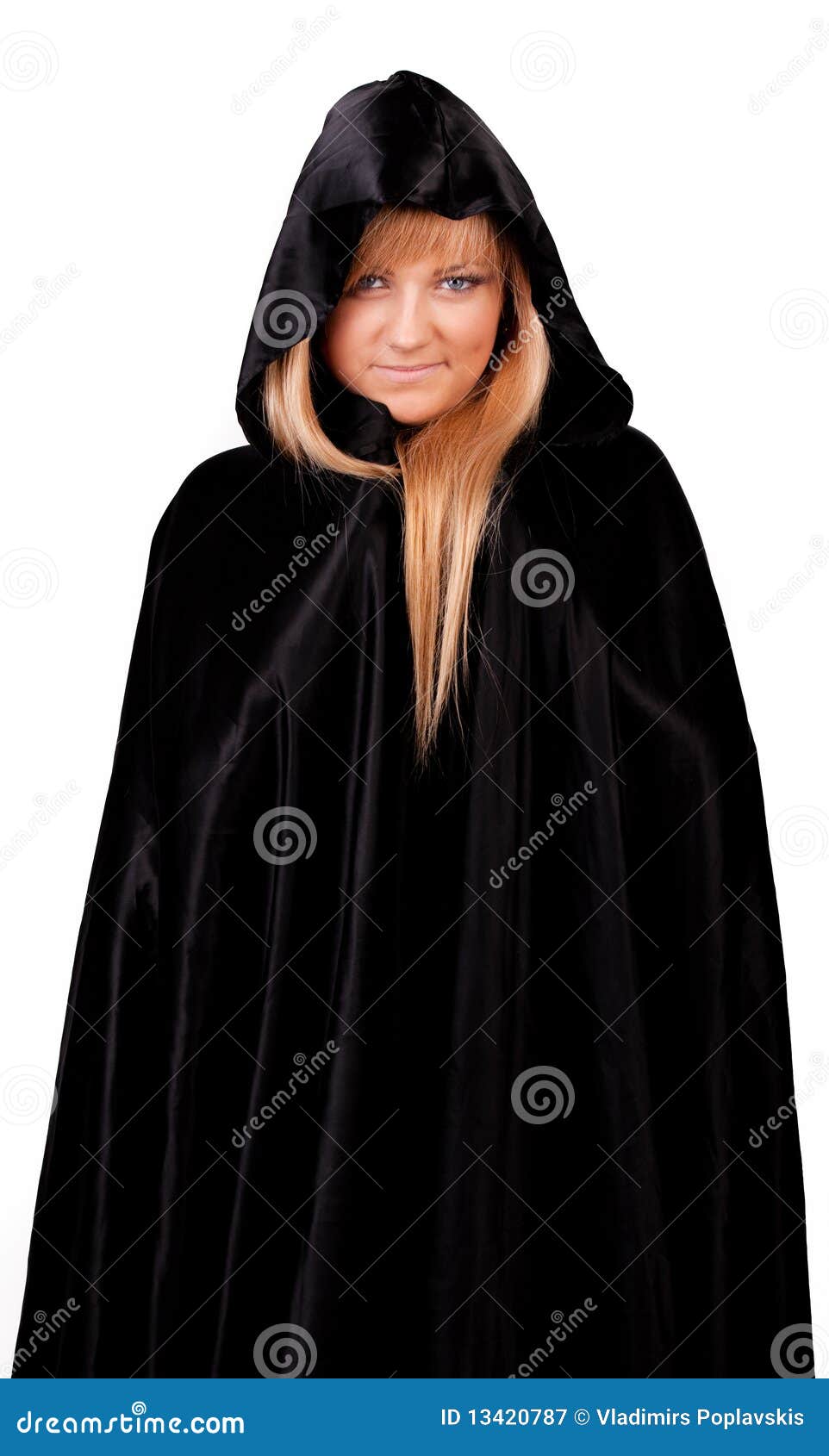 Cute girl in cloak stock image. Image of caucasian, cloak - 13420787