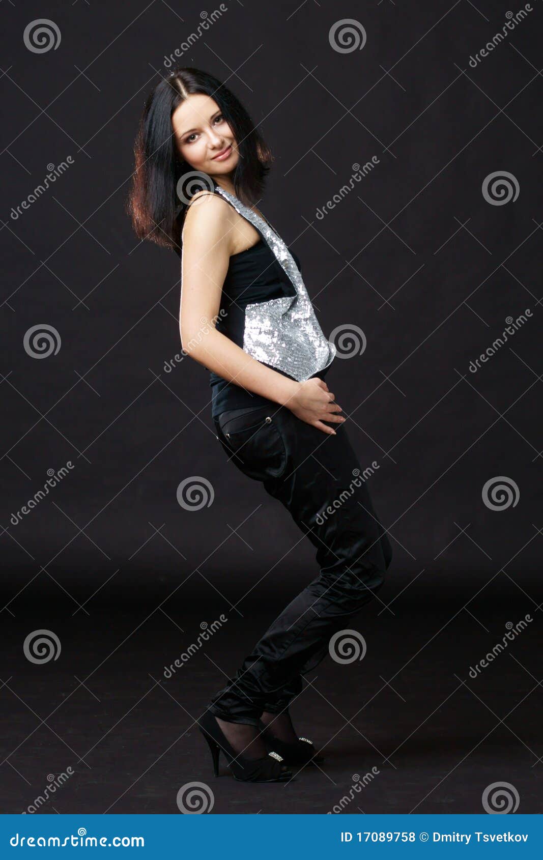 Cute girl dancing stock photo. Image of adult, glamour - 17089758